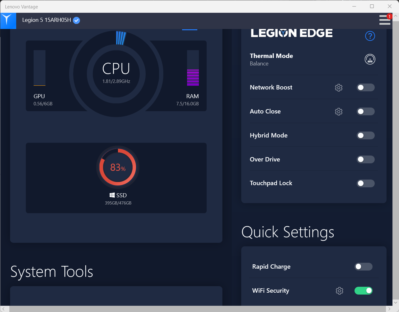 Lenovo Vantage Settings Disappeared-English Community